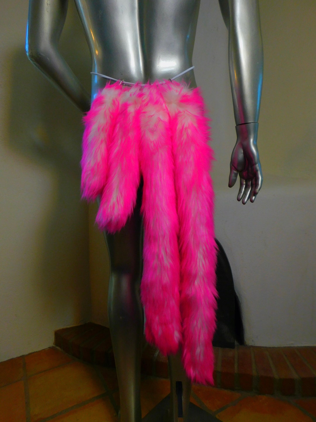 Pink Furry Clip on Tails! Your Choice! Pink Faux Fur Costume Tails ...
