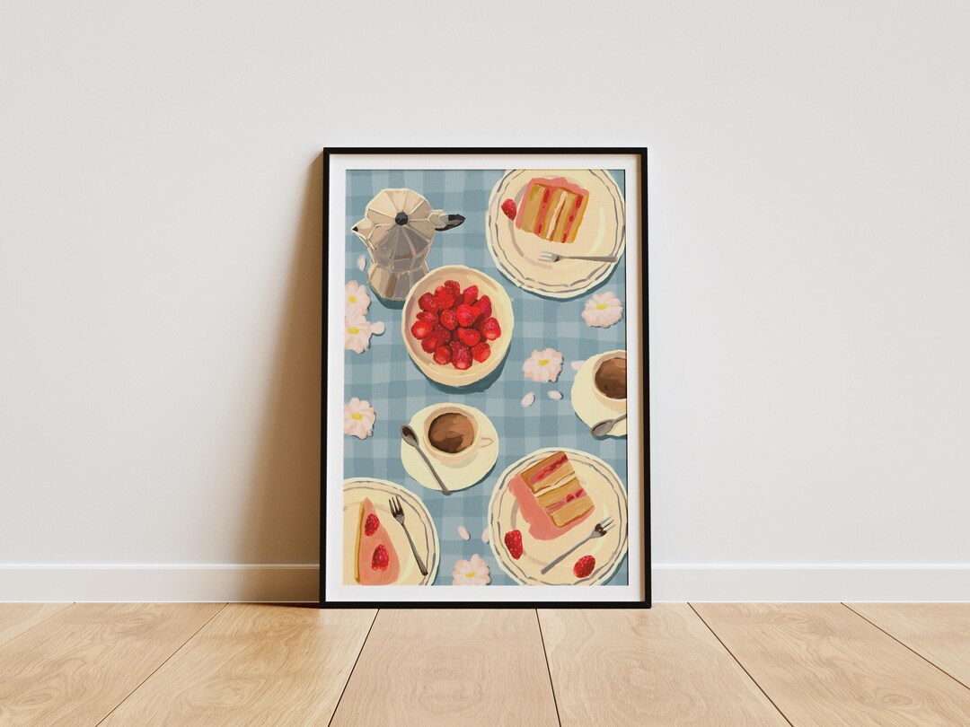 Coffee & Cake Poster – Cozy Café Kitchen Wall Art Printable (digital ...