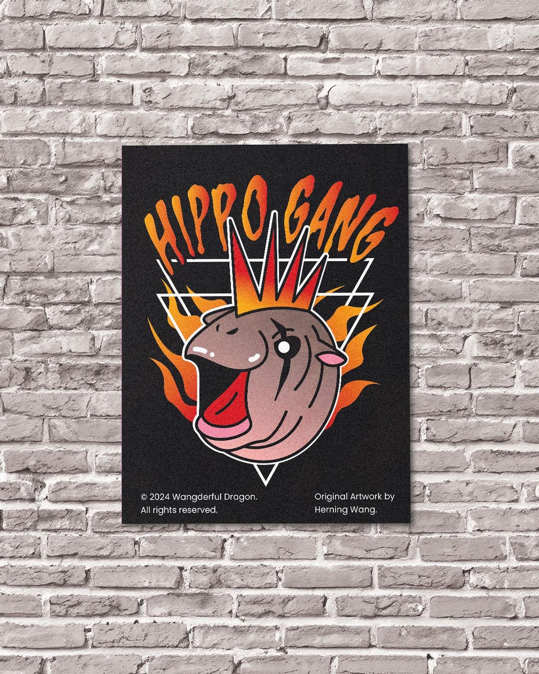 Hippo Gang Black Background Printable Wall Art Poster for Home ...