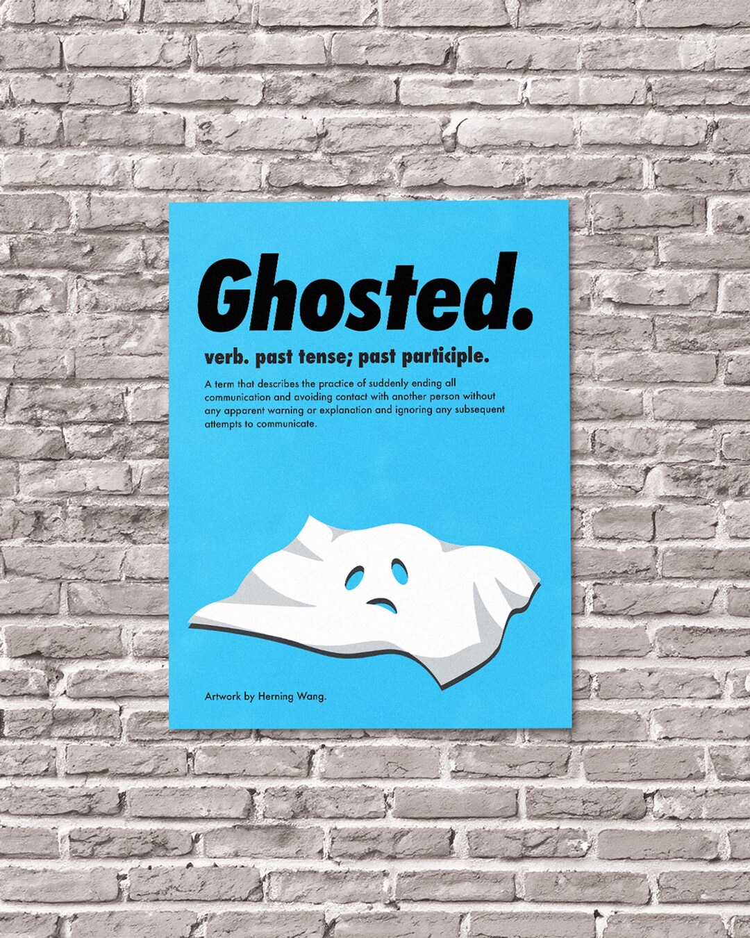 Ghosted Blue Minimalist Modern Printable Wall Art Poster for Home ...