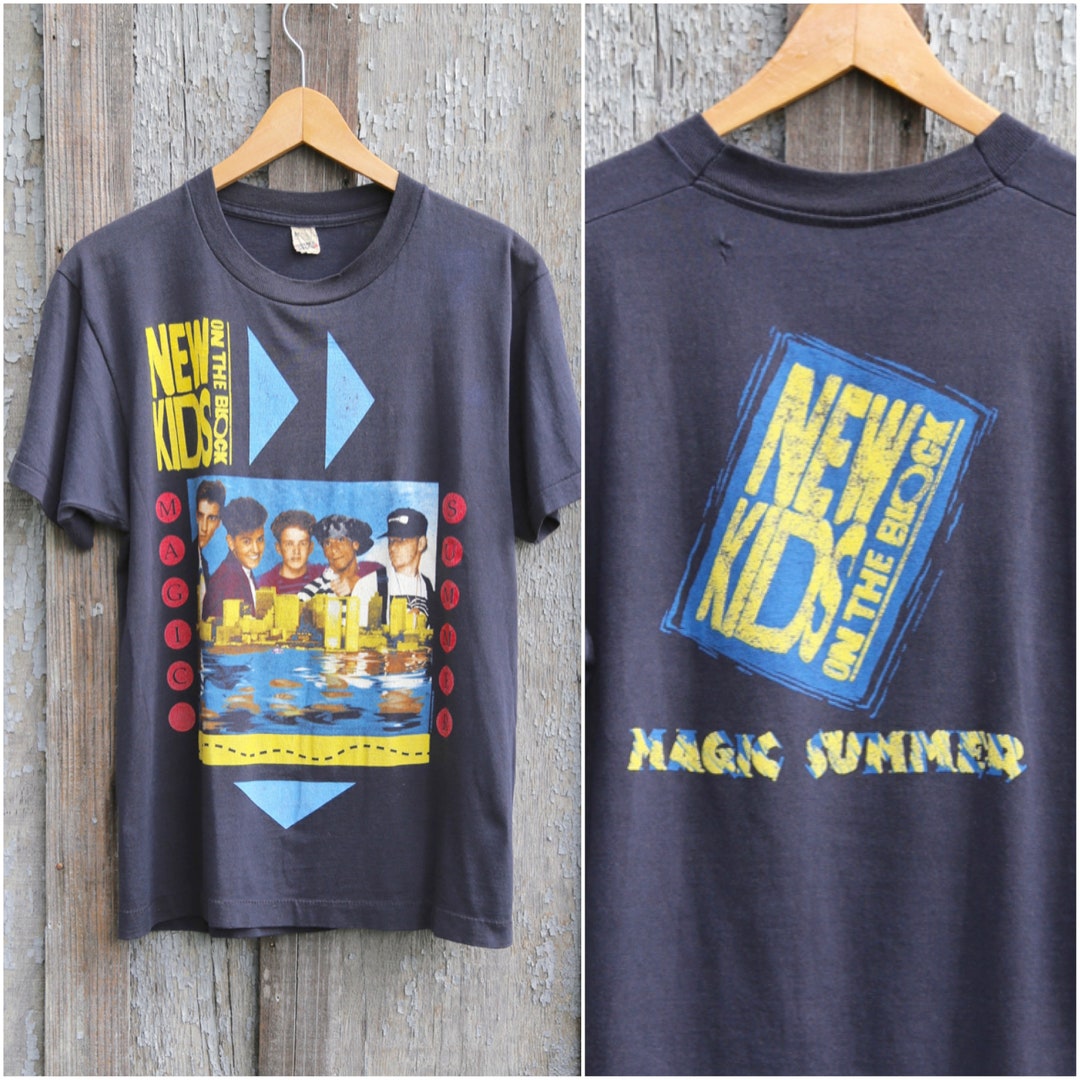 Vtg NEW KIDS on the BLOCK / Magic Summer Tour Tee / 80s 90s Thin Cotton ...