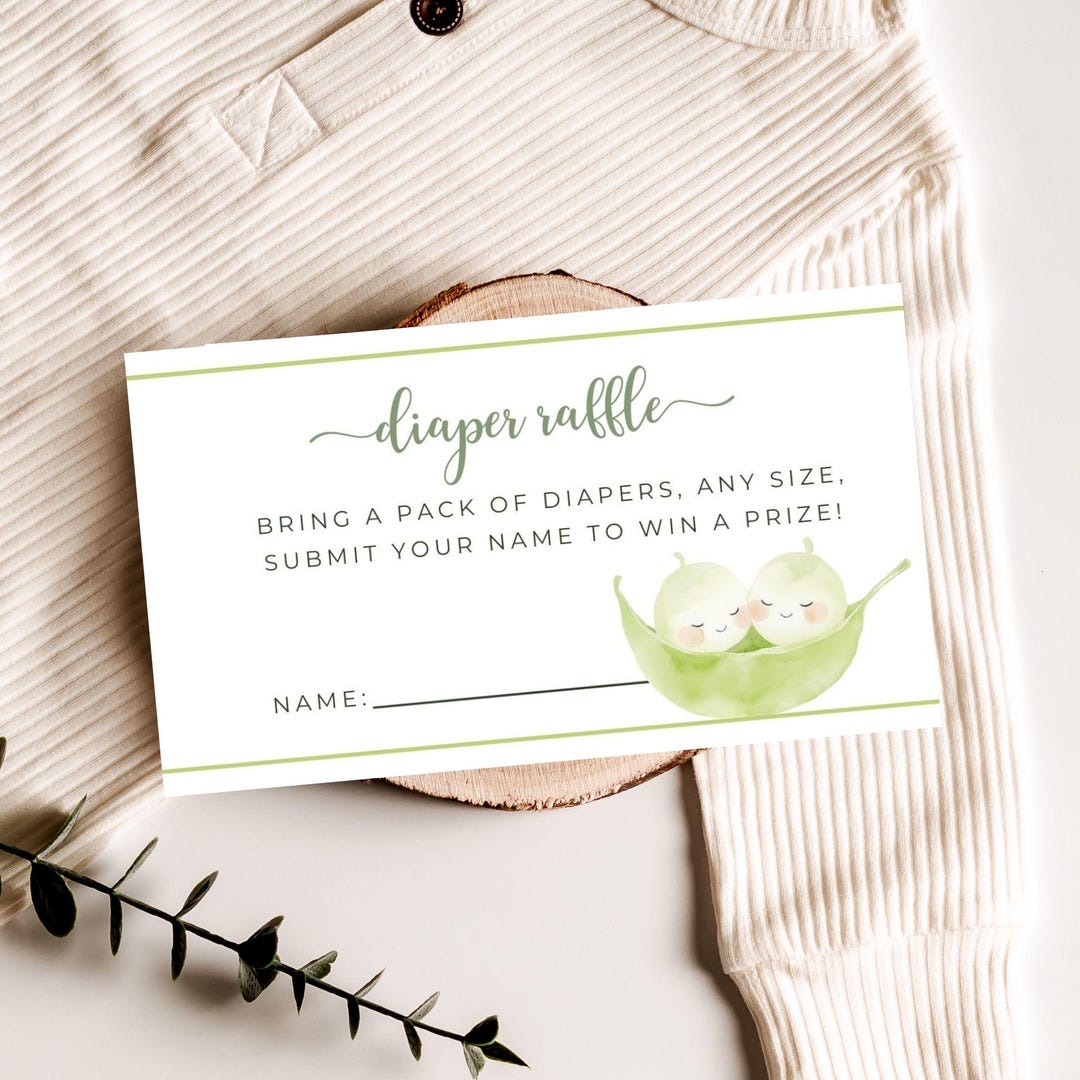 Two Peas in a Pod Baby Shower Diaper Raffle, Twin Sprinkle Lime Green ...