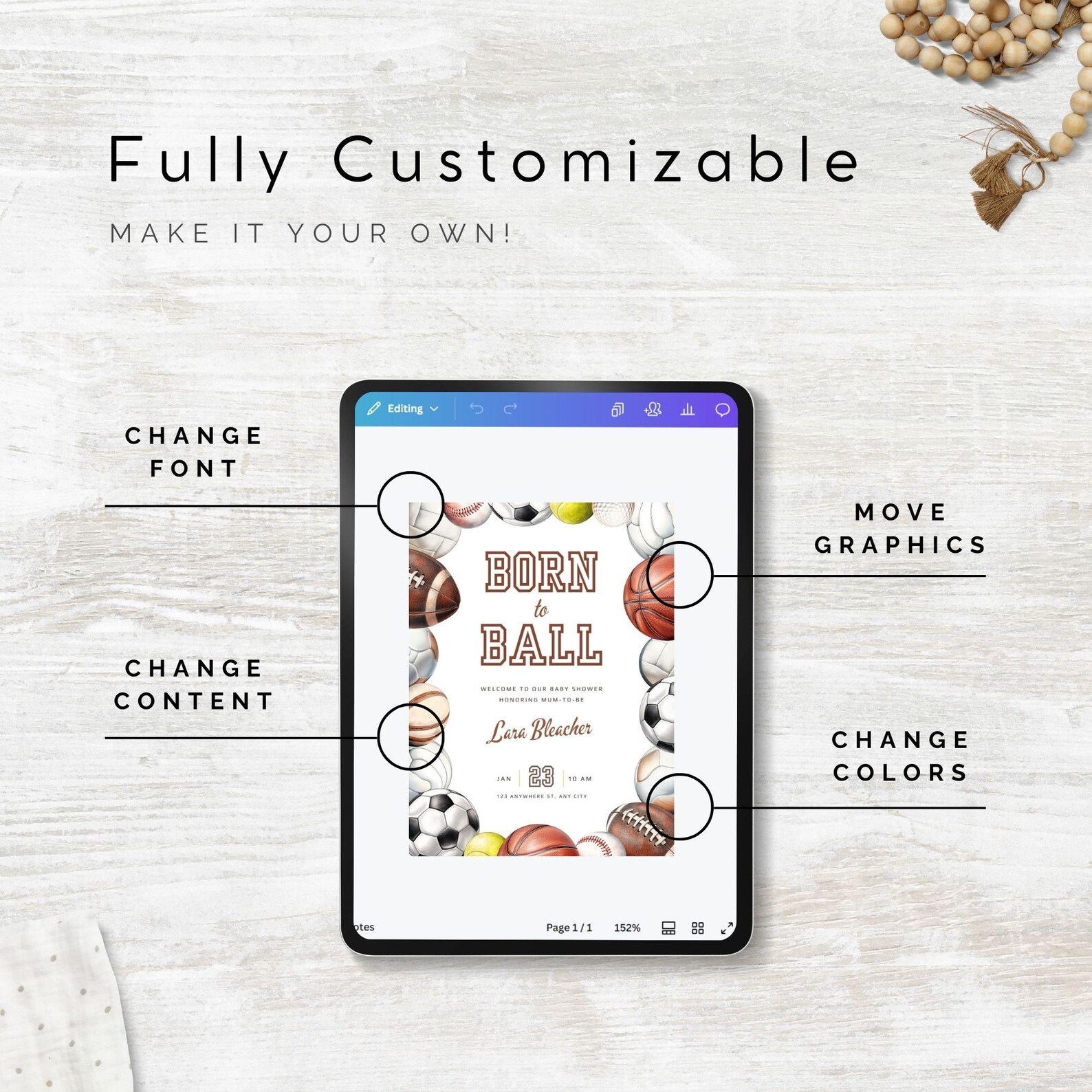 Born to Ball Baby Shower Welcome Sign, All Star Baby, Sports Theme Baby ...