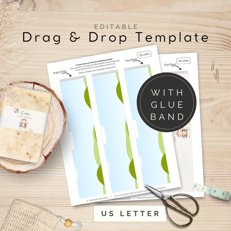 Soap Bar Wrapper Printing Template, Drag and Drop Canva, 9×2" Inch ...