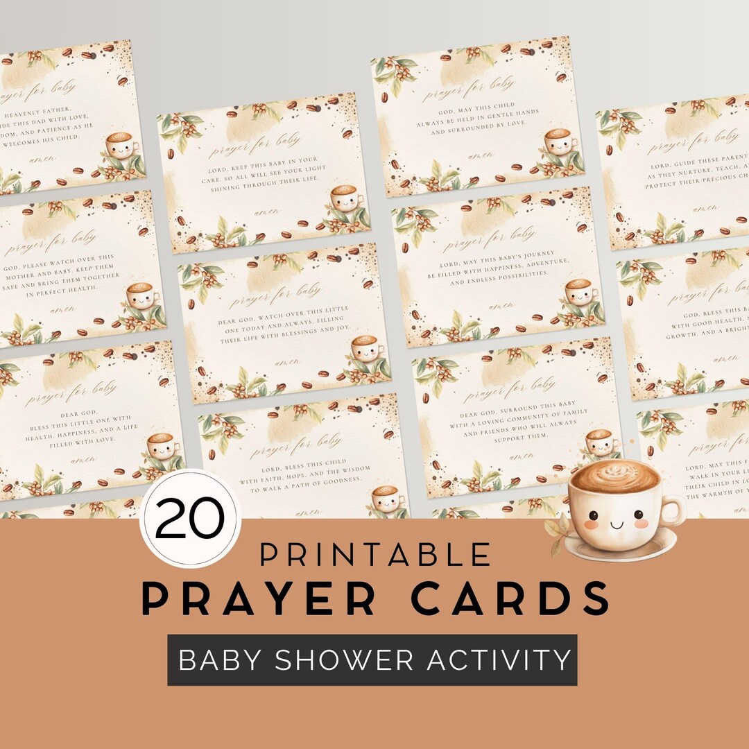 20 Baby Shower Prayer Cards, Little Bean Theme Something Sweet ...