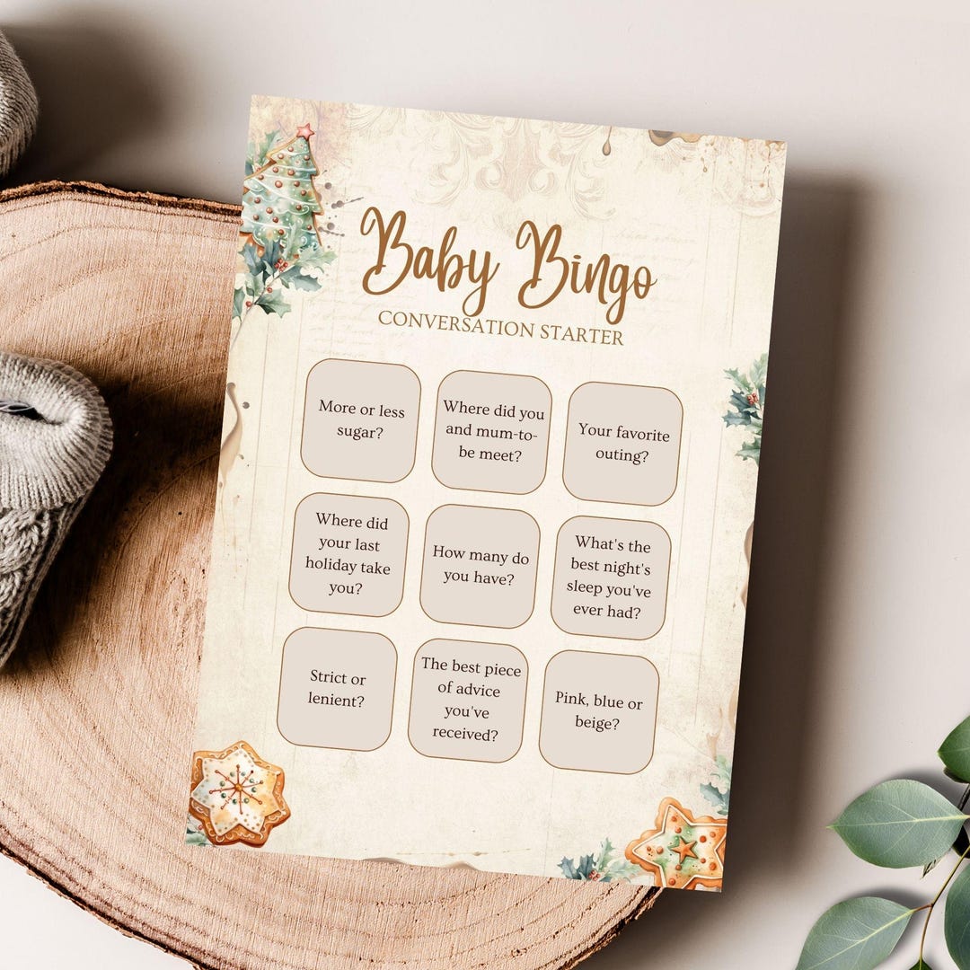 Cookies and Cocoa Baby Shower Bingo Game, Hot Chocolate Christmas Theme ...