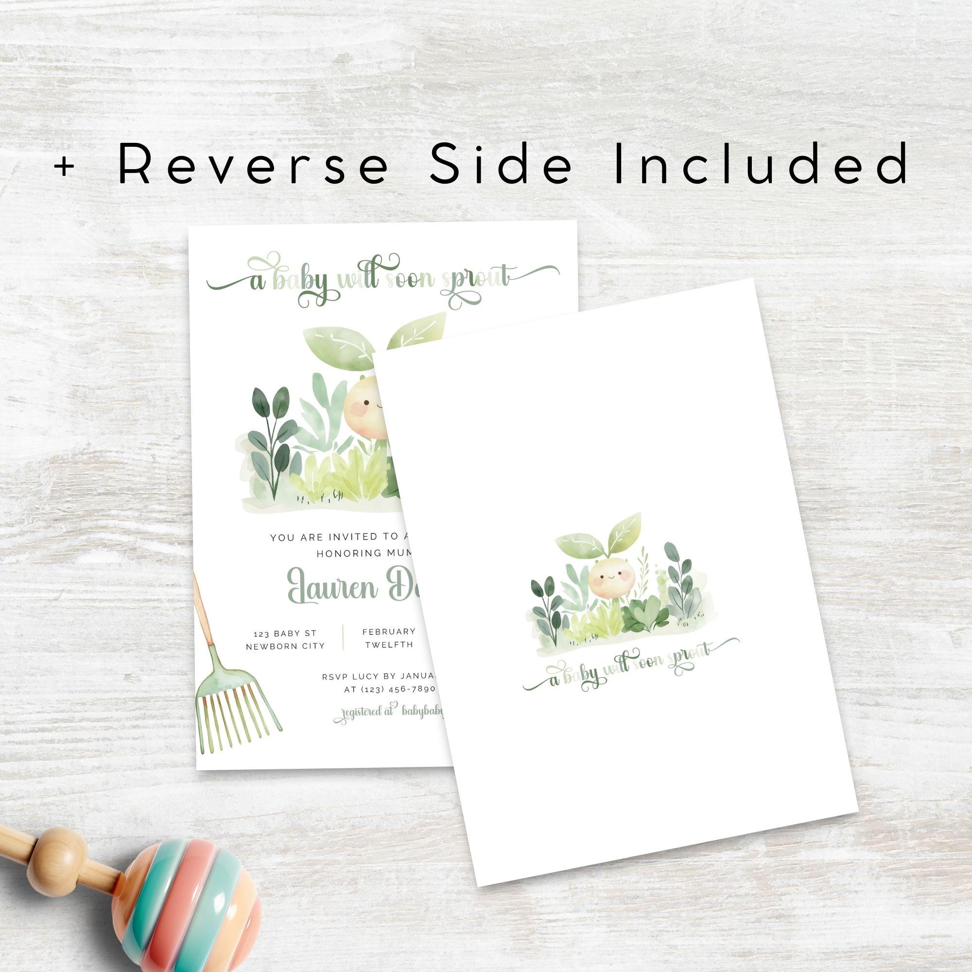 Little Sprout Baby Shower Invitation, Cute Garden Baby Shower, Farmers ...
