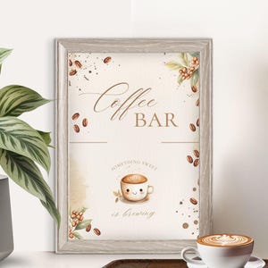 Something Sweet is Brewing Baby Shower Bar Sign, Coffee Bean Baby ...