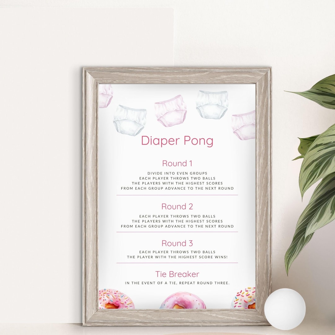 Donuts and Diapers Shower Diaper Pong Game, Baby Sprinkle, Sweet ...