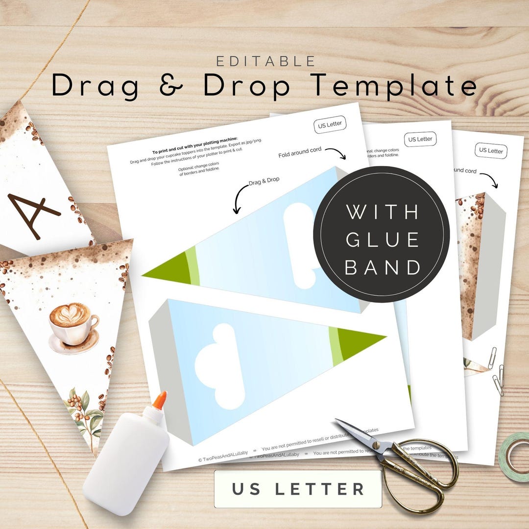 Bunting Banner Printing Template, Drag and Drop in Canva, 5×7" Inch ...