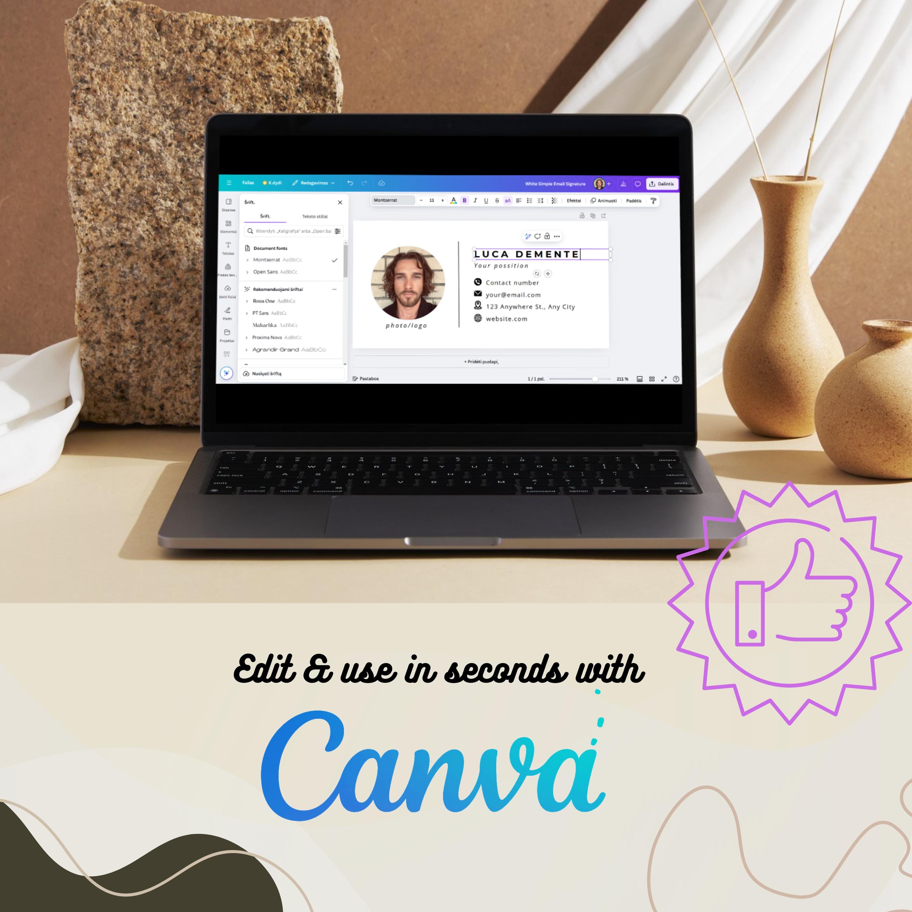 Canva Email Signature Template white Simple Business Email Signature ...