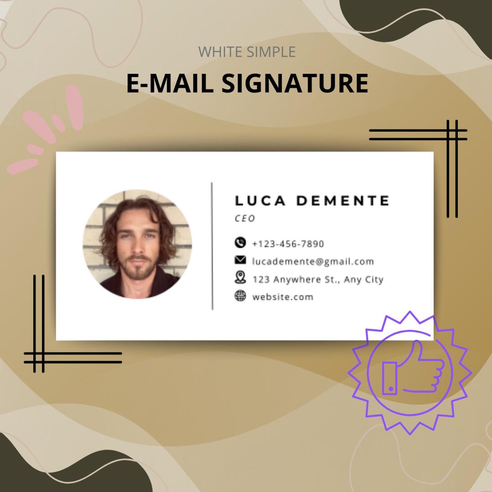 Canva Email Signature Template white Simple Business Email Signature ...
