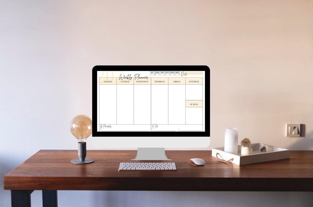 Printable 2025 Weekly Planner Minimalist 1-page Template Reusable ...