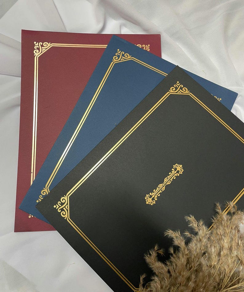 A4 Elegant Personalised Islamic Nikkah Nama Certificate Wedding Foiled ...