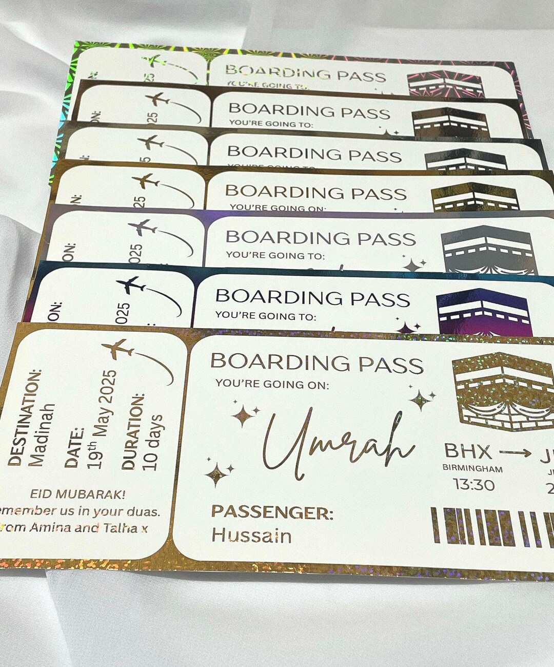 Hajj Umrah Gift Boarding Pass | Personalised Islamic Travel Voucher ...