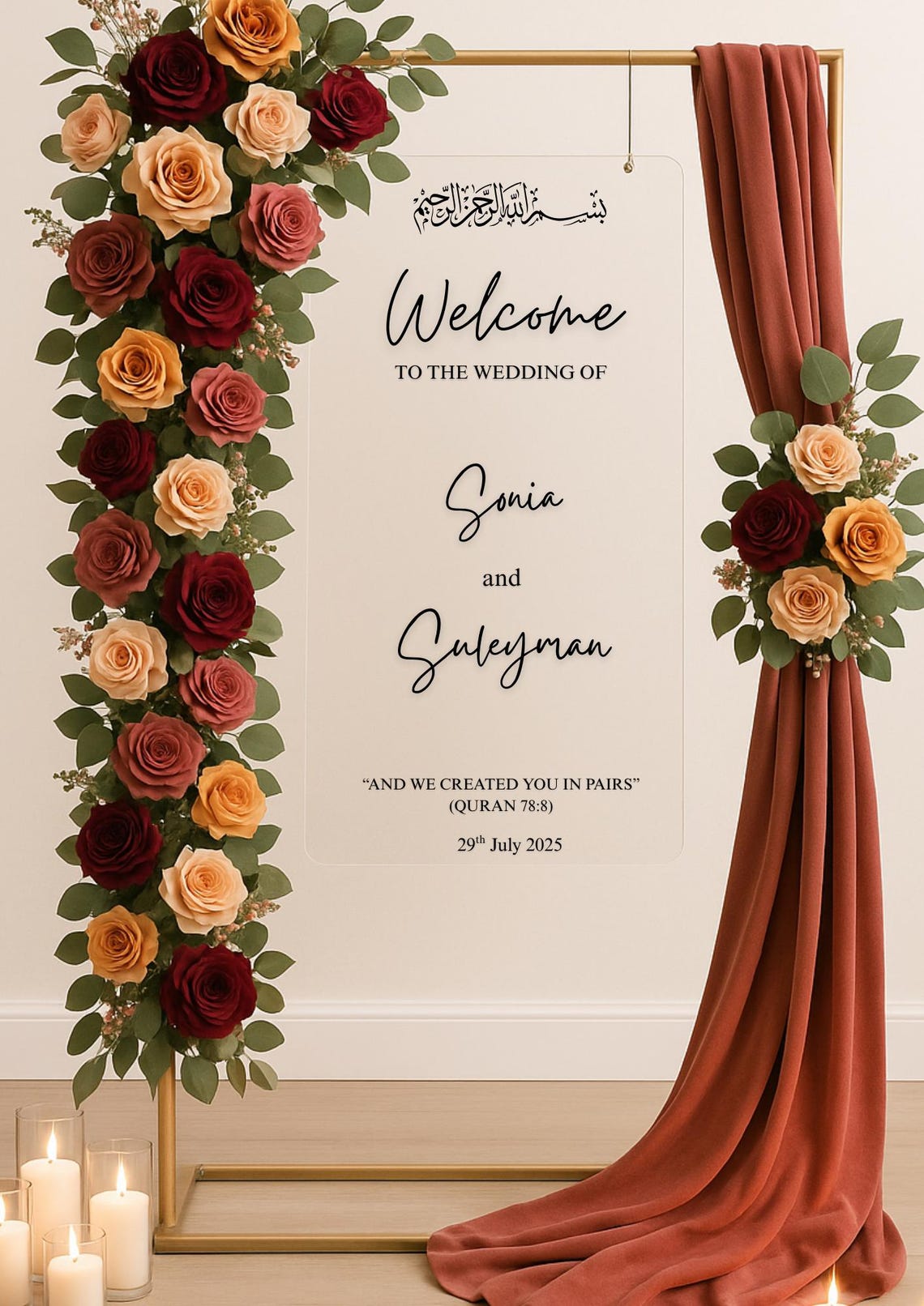Luxury Personalised Custom Sign Vinyl Decal Mirror Welcome Board Names ...