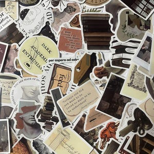 Nostalgic Dark Academia Retro Vintage Aesthetic Ephemera Sticker Bundle ...