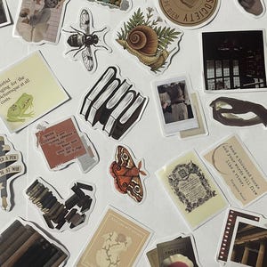 Nostalgic Dark Academia Retro Vintage Aesthetic Ephemera Sticker Bundle ...