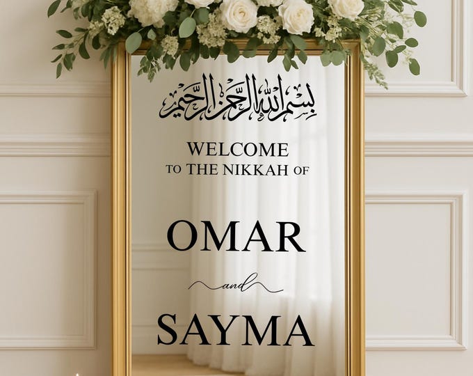 Luxury Personalised Custom Sign Vinyl Decal Mirror Welcome Board Names ...