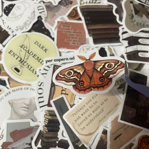 Nostalgic Dark Academia Retro Vintage Aesthetic Ephemera Sticker Bundle ...