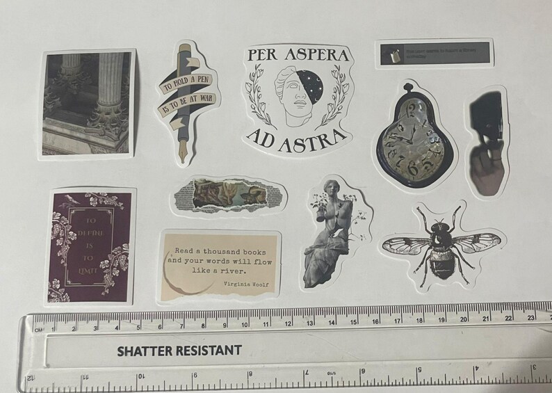 Nostalgic Dark Academia Retro Vintage Aesthetic Ephemera Sticker Bundle ...