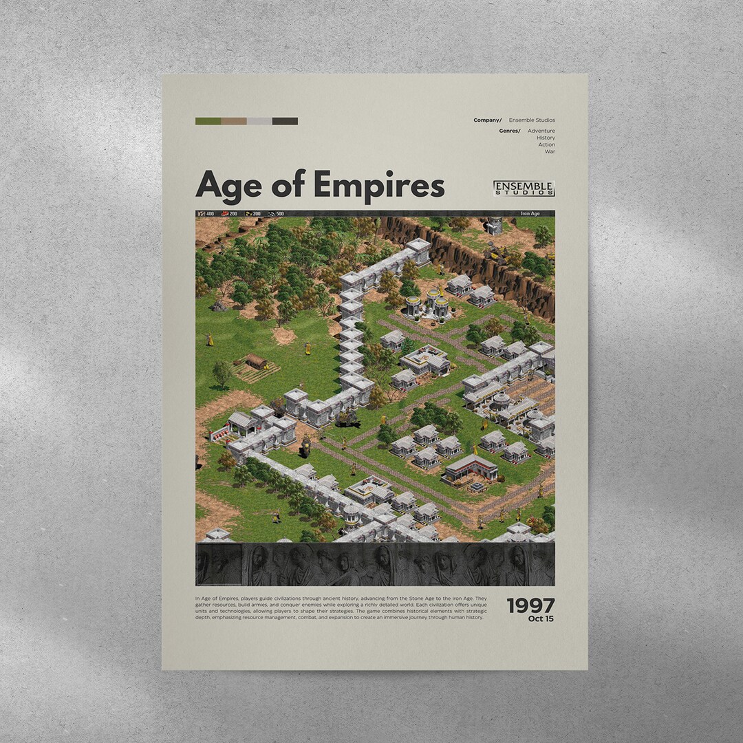 Age of Empires Poster, Gaming Room Poster, Gaming Wall Poster, Gaming ...