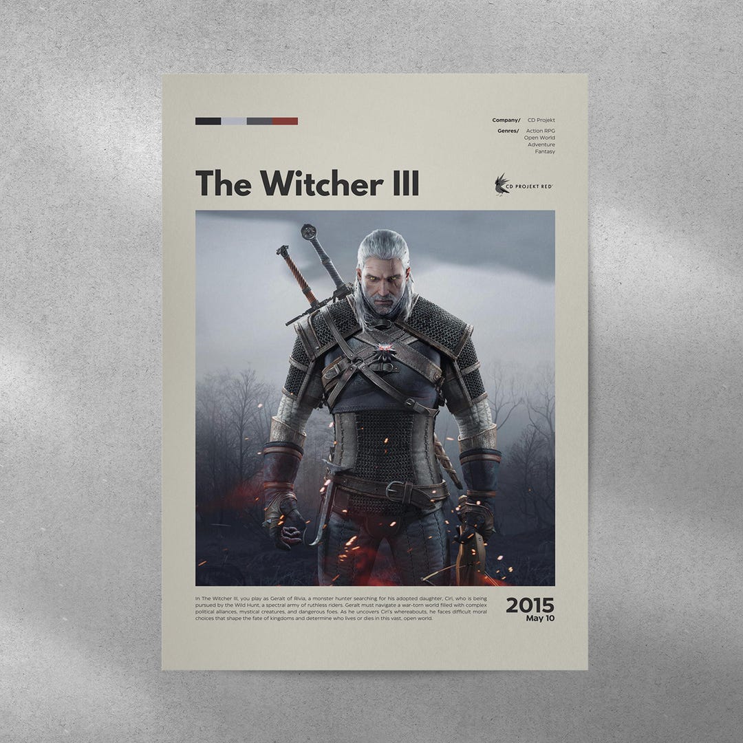 The Witcher Poster, Gaming Room Poster, Gaming Wall Poster, Gaming ...