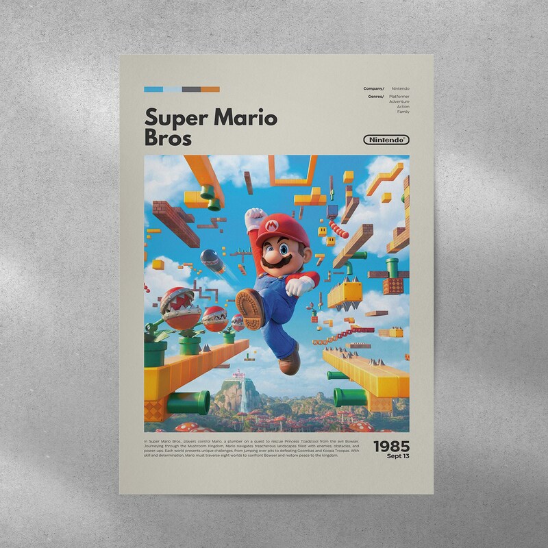Super Mario Poster - Etsy