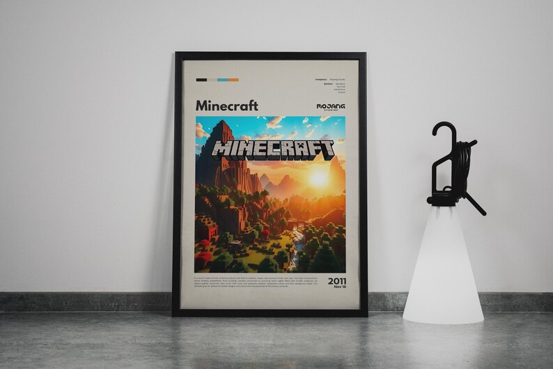 Minecraft Poster, Gaming Room Poster, Gaming Wall Poster, Gaming Print ...