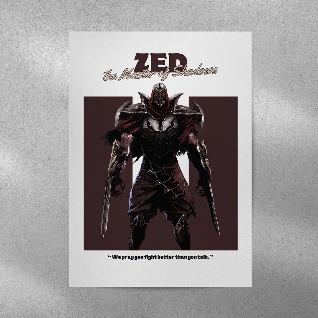 League of Legends, Zed Poster, Arcane Poster, Gaming Wall Poster ...