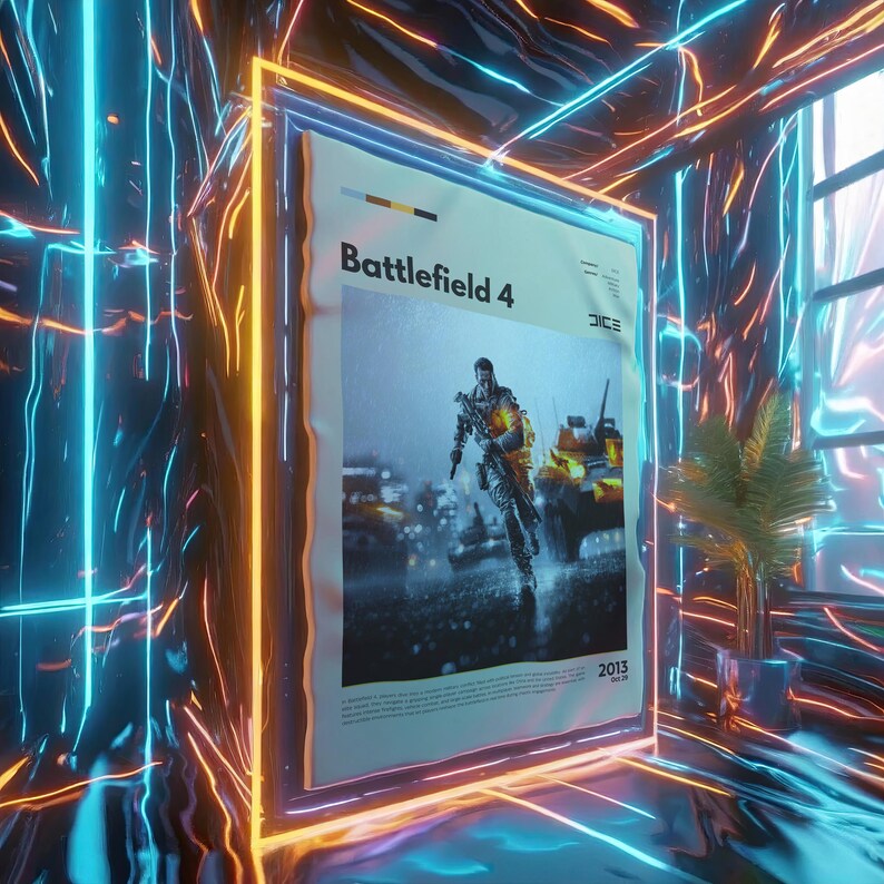 Battlefield 4 Poster, Gaming Room Poster, Gaming Wall Poster, Gaming ...