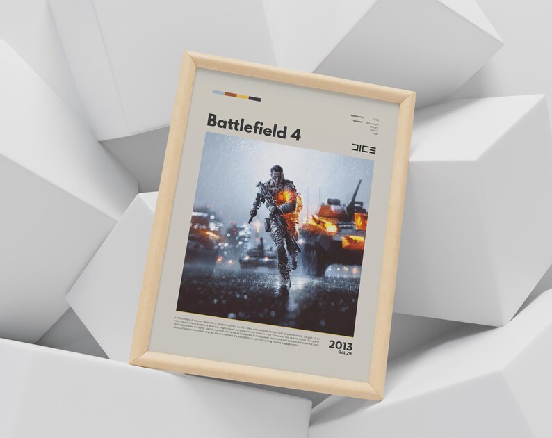 Battlefield 4 Poster, Gaming Room Poster, Gaming Wall Poster, Gaming ...