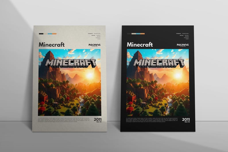 Minecraft Poster, Gaming Room Poster, Gaming Wall Poster, Gaming Print ...