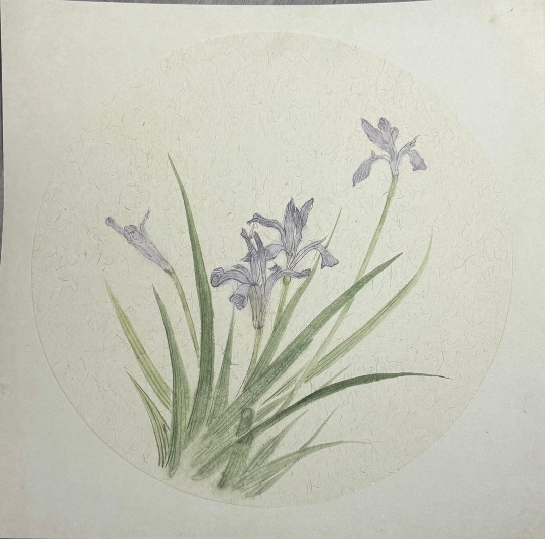 Original Chinese Gongbi Iris Painting – Hand-painted Botanical Art ...