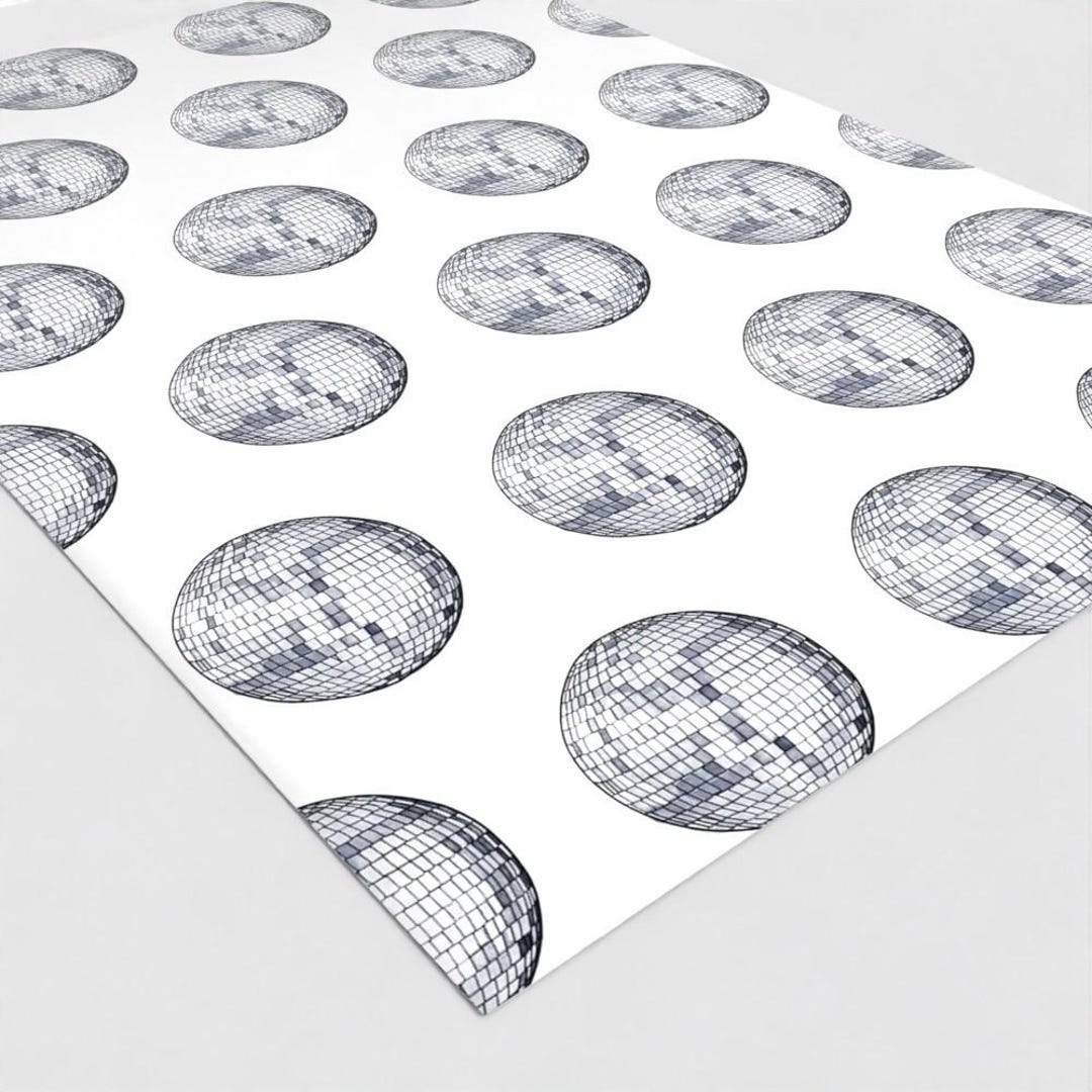 Hand-drawn Disco Ball Gift-wrapping Paper Sheets or Roll 95gsm Satin ...