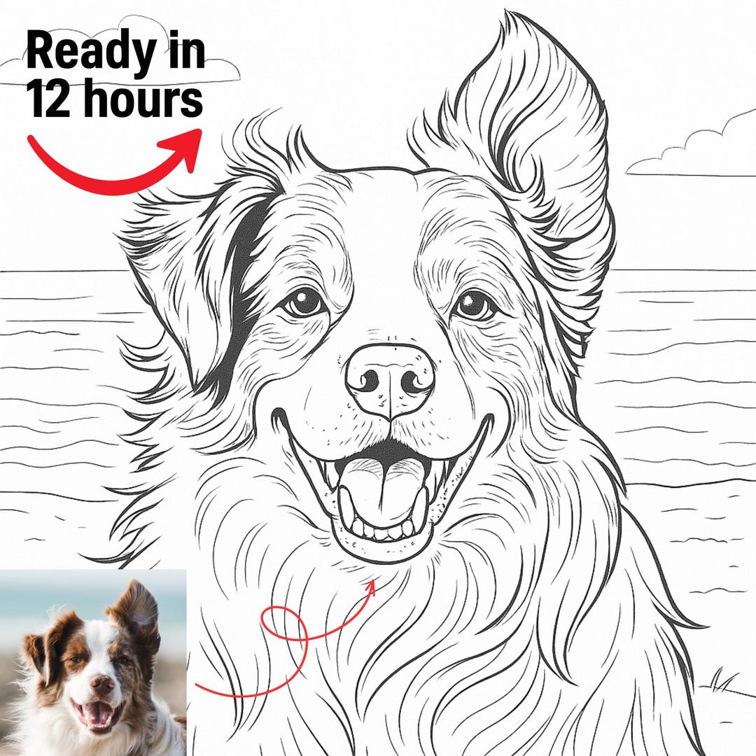 Custom Dog Coloring | Custom Dog Portrait Coloring File | Custom ...