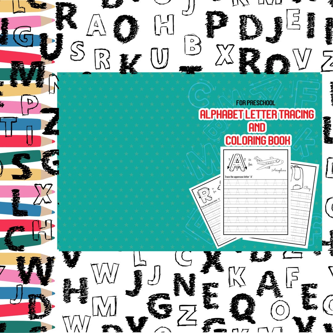 The Alphabet Tracing and Coloring Activity Book - Etsy