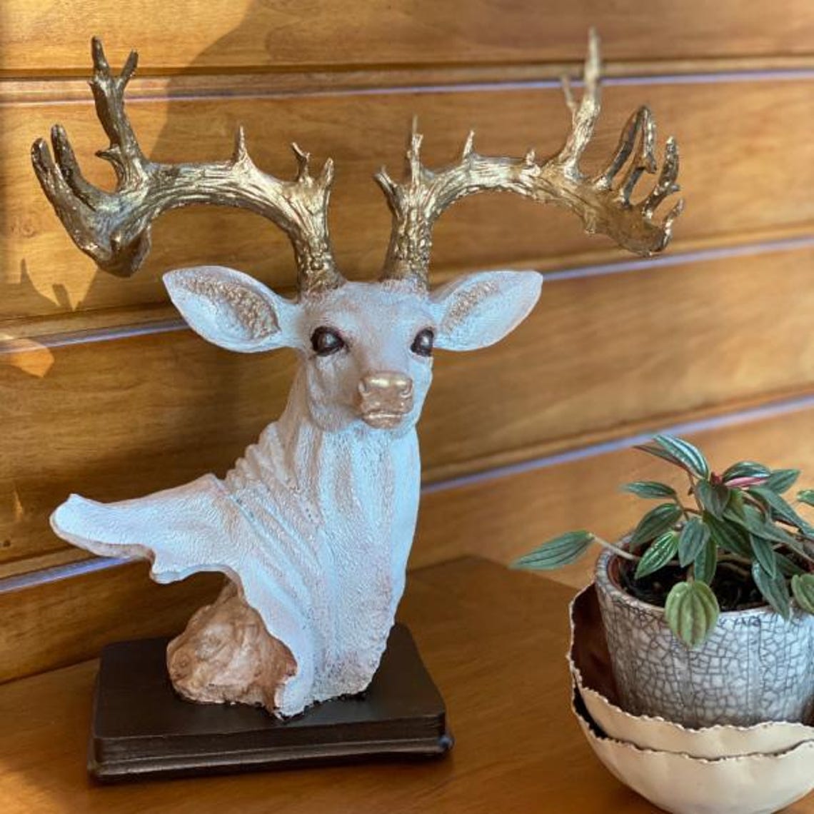 Handmade White Deer Bust Elegant Home Decor - Etsy