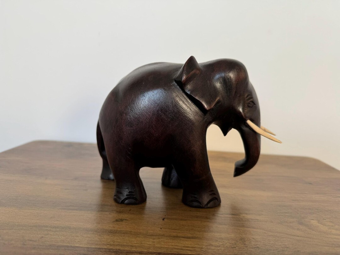Hand Carved Wooden Elephant | Elephant Statue | Mother's Day Gifts ...