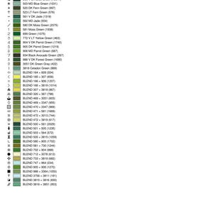 Green Gooseberries Cross Stitch Pattern: Detailed Color Chart (PDF ...