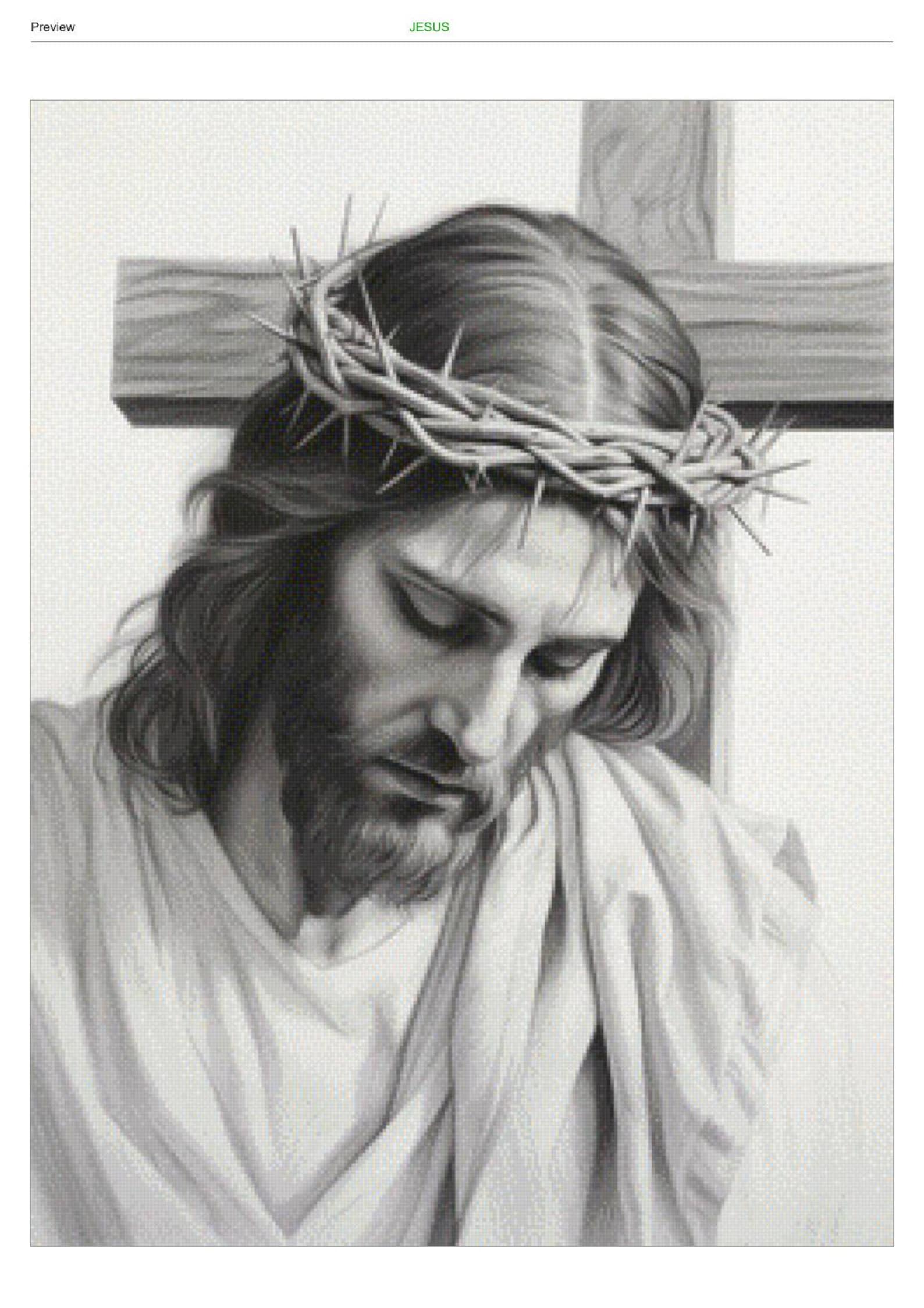 Jesus Christ. Cross Stitch Pattern. Embroidery Design (PDF, DMC Colors ...
