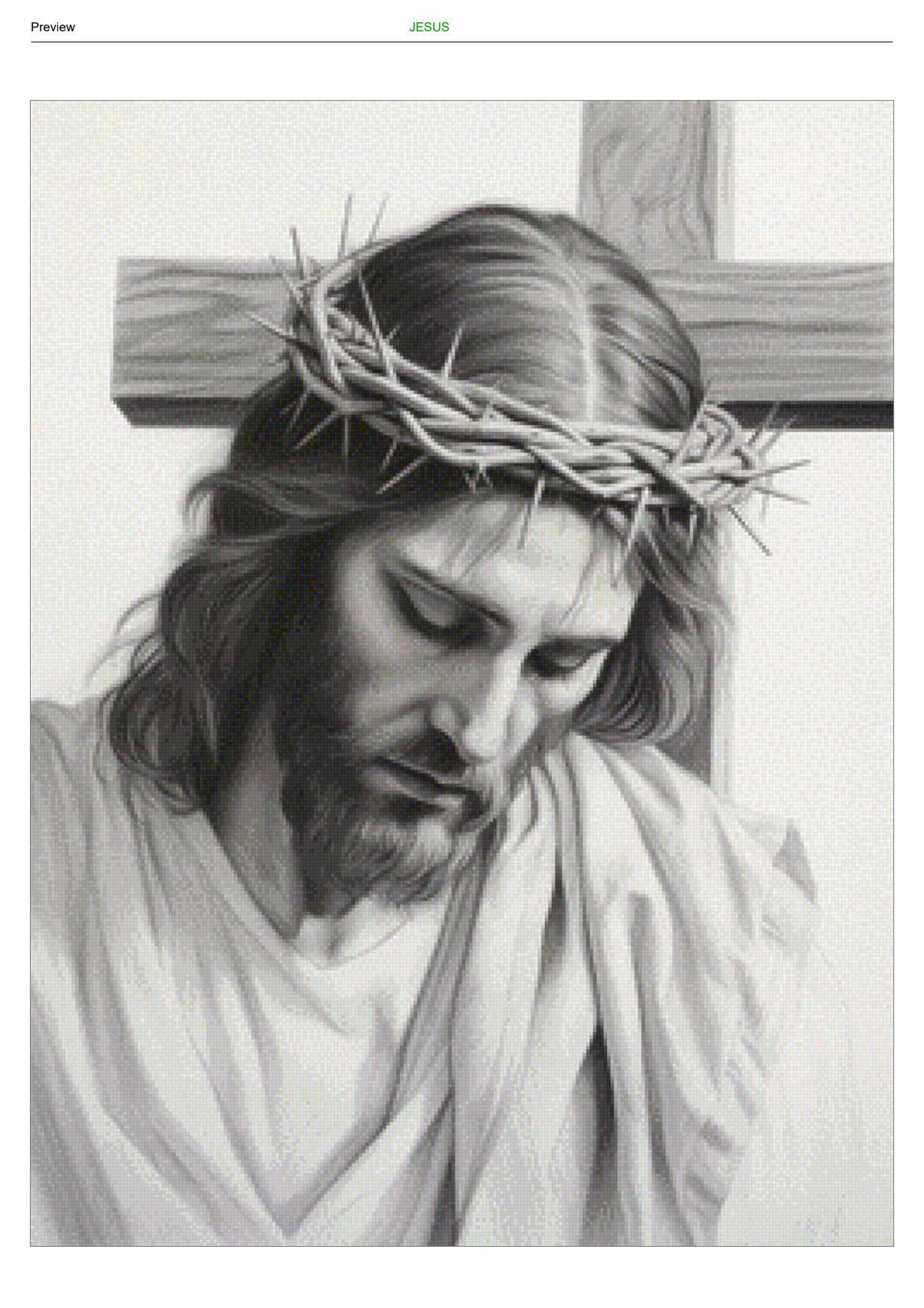 Jesus Christ. Cross Stitch Pattern. Embroidery Design (PDF, DMC Colors ...