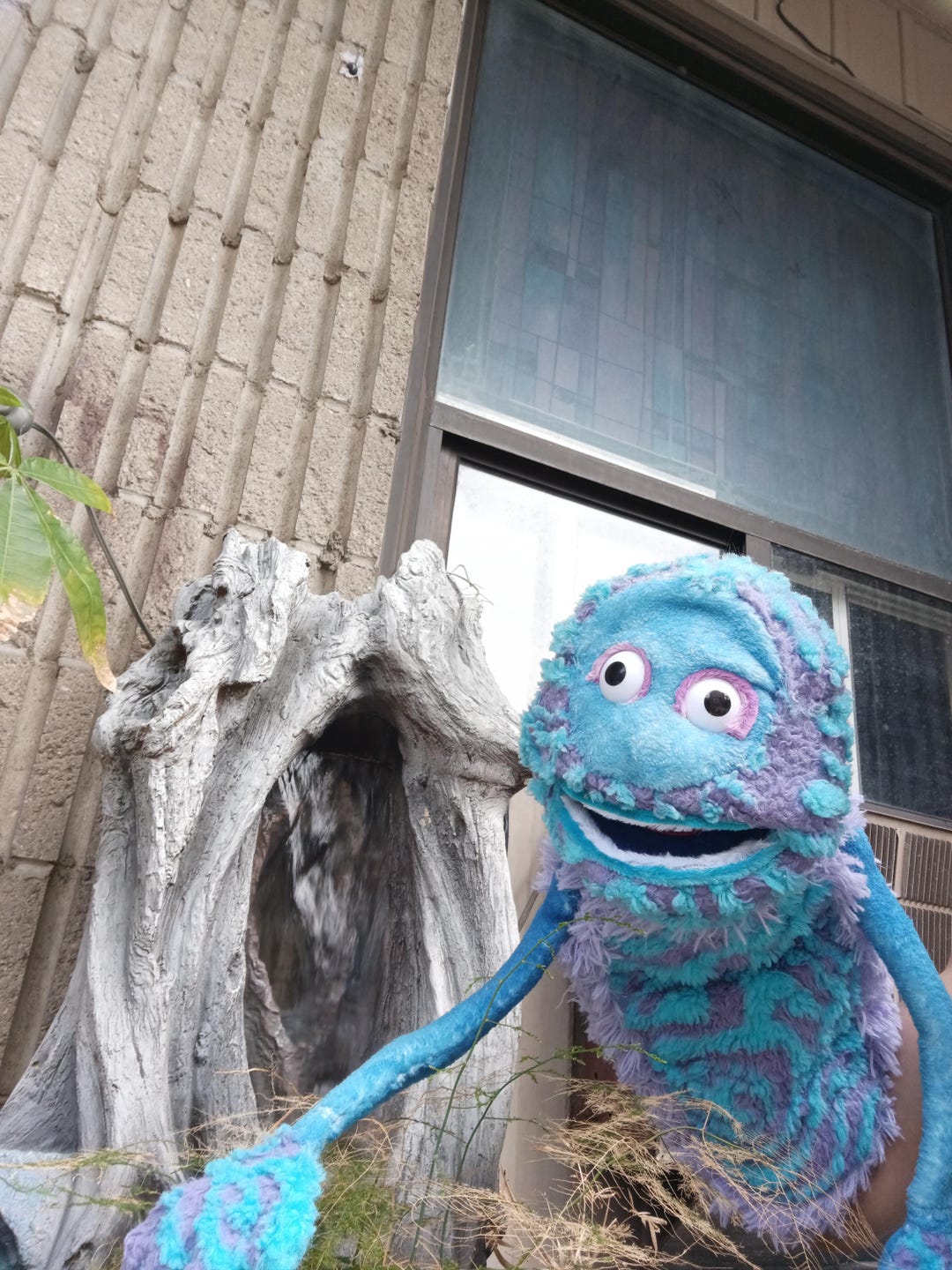 Blue & Purple Monster Puppet: 21-inch Plush Toy - Etsy