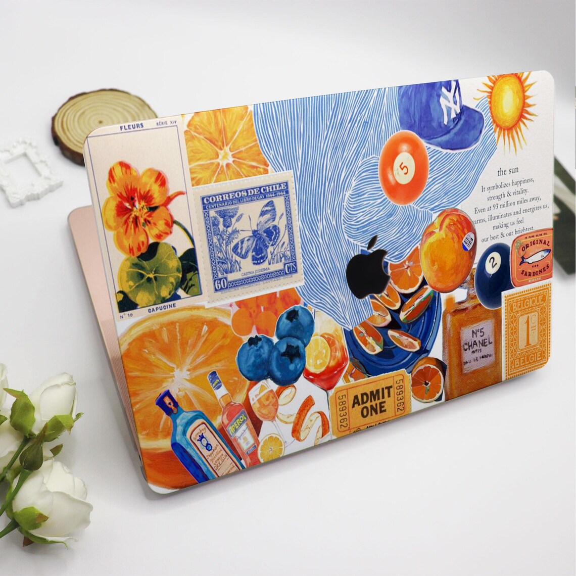 Orange Vintage Collage MacBook Case Hard Protective Laptop Case MacBook ...