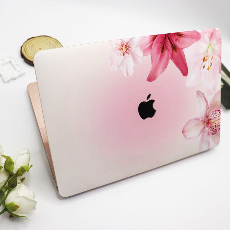 Pink Floral Aesthetic MacBook Case Hard Protective Laptop Case MacBook ...