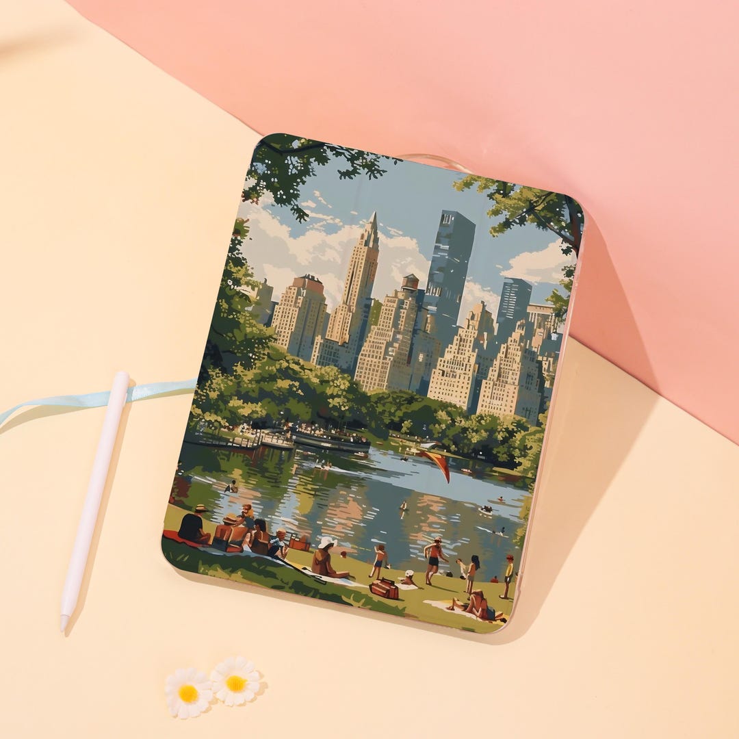 Urban Park Scene iPad Case With Pen Holder for 2025 Air 7-11"13",custom ...