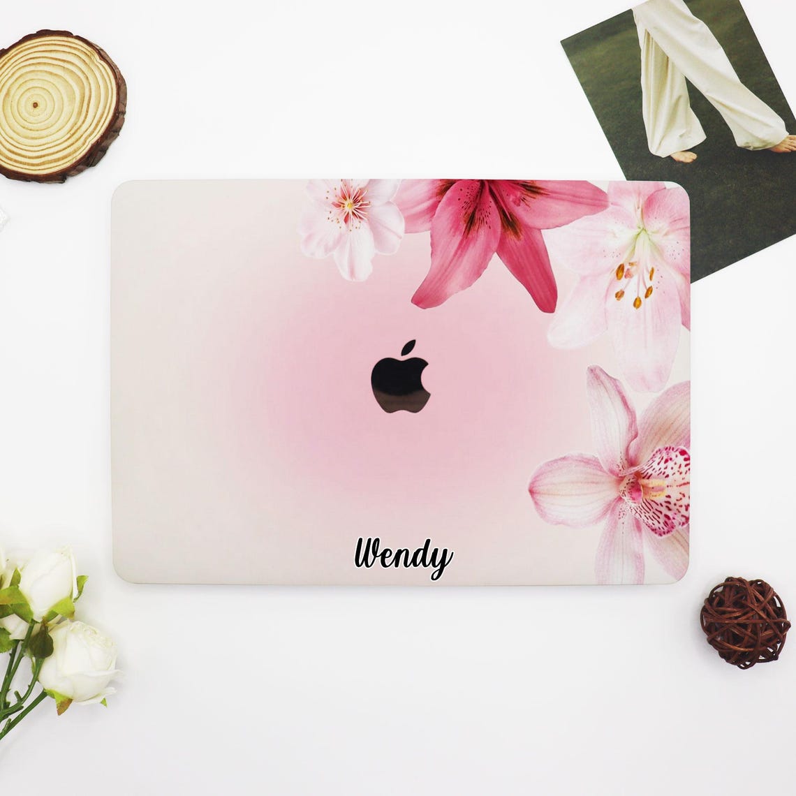 Pink Floral Aesthetic MacBook Case Hard Protective Laptop Case MacBook ...