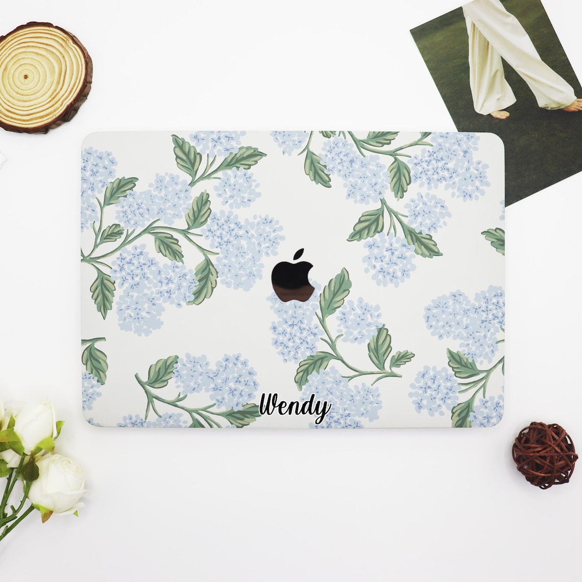 Blue Flower Leaf MacBook Case for MacBook Air Air13/15/11,laptop Cover ...