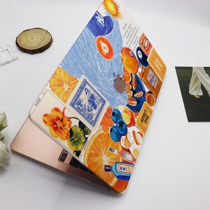Orange Vintage Collage MacBook Case Hard Protective Laptop Case MacBook ...