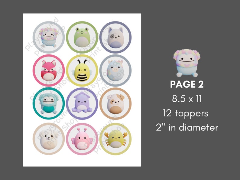 Squishmallow Cupcake Toppers Squishmallow Birthday Decor Dessert Topper ...